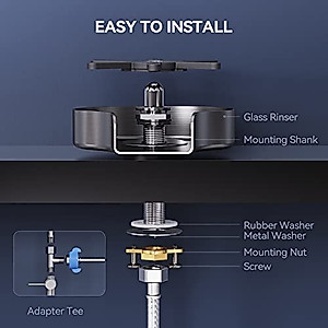 SinkPro Glass Rinser for Kitchen Sink Faucets, Bottle Cup Cleaning for Kitchen Sink Accessories, Kitchen Gadgets, Stainless Steel Quickly Cup Washer Suitable for Cleaning Baby Bottle, Gun Grey