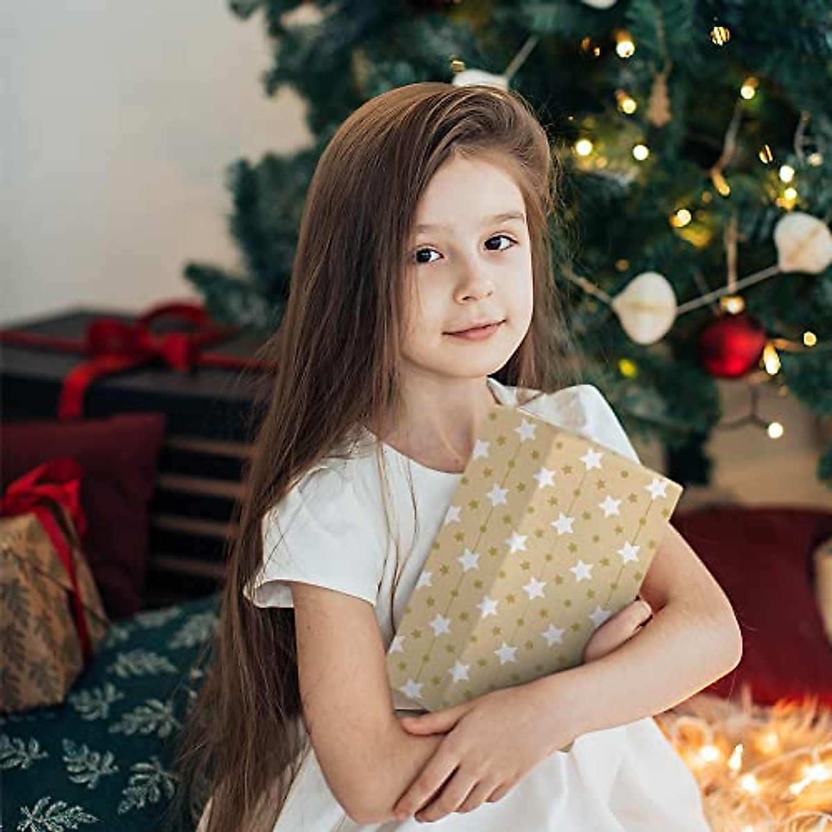 Elegant Gift Birthday Princess Wrapping Paper For Mom Dad Boys Girls Friends, 20x28" Per Sheet(6 sheets:23 sq.ft.ttl.) in 3 Designs Include Classic Patterns Like Polka Dots Crown Gift Package Stars For Wedding Bridal Shower Engagements Birthday Christmas