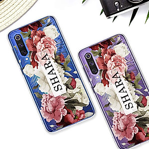 Suhctup Case Compatible with Xiaomi Pocophone F1 Silicone Case Transparent Drawings Design TPU Crystal Bumper Ultra Slim Anti-Shock Protection Case Cover for Xiaomi Pocophone F1, Flower 9