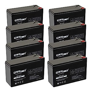 8 Pack ExpertPower 12V 7Ah AGM Rechargeable Battery