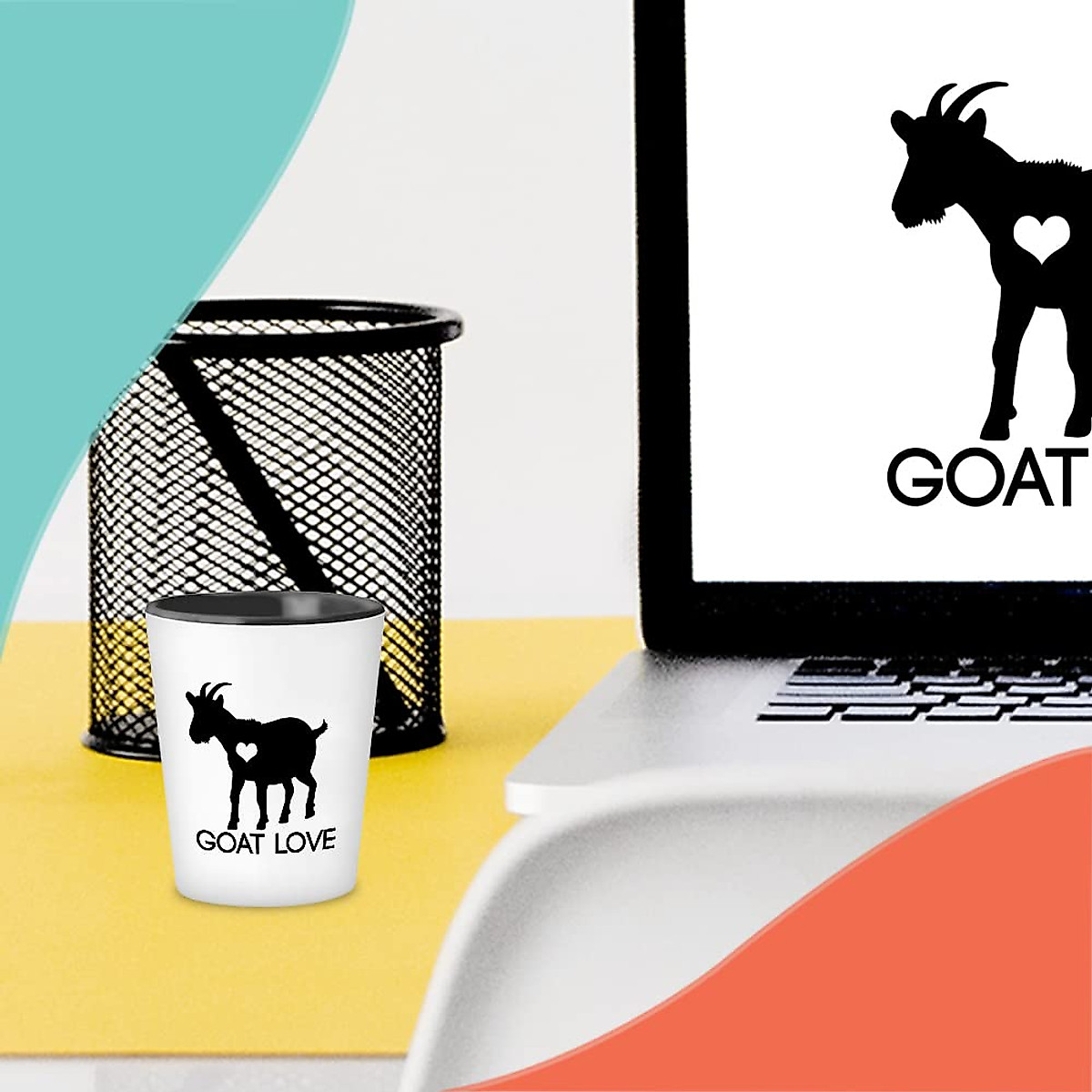 Bubble Hugs Animal Shot Glass 1.5oz - Goat Love - Cute Lover Farm