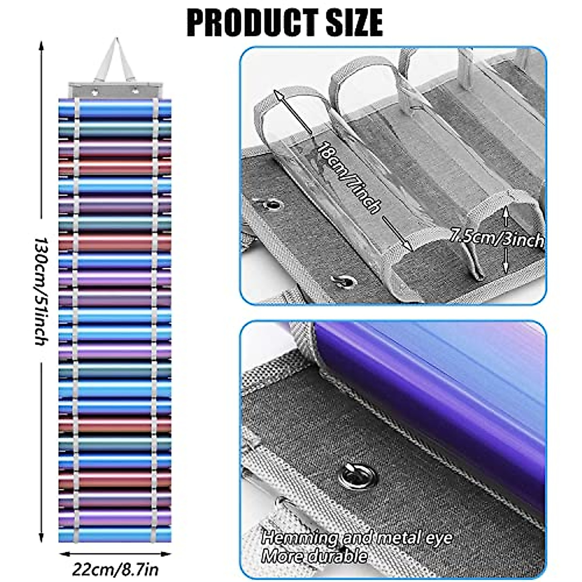 MIDOGAT Vinyl Roll Holder, Vinyl Roll Organizer, Large Capacity Craft Organizer, Vinyl Roll Keeper for Craft Room,Door,Closet,Wrapping Paper