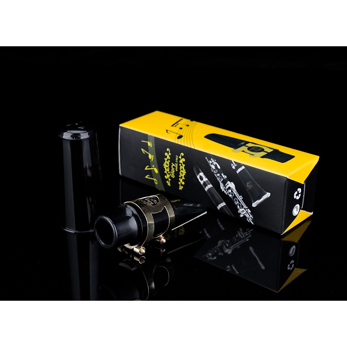 Glory Alto Saxophone Mouthpiece Kit with Ligature,one reed and Plastic Cap-Gold