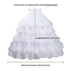 dgdgbaby Hoop Skirt Crinoline Underskirt Petticoat for Women Ball Gown Bridal Tulle Underskirt for Wedding Dress