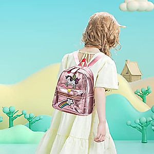 Qiuhome Unicorn Mini Backpack Girls Unicorn Bags Childrens (Pink)