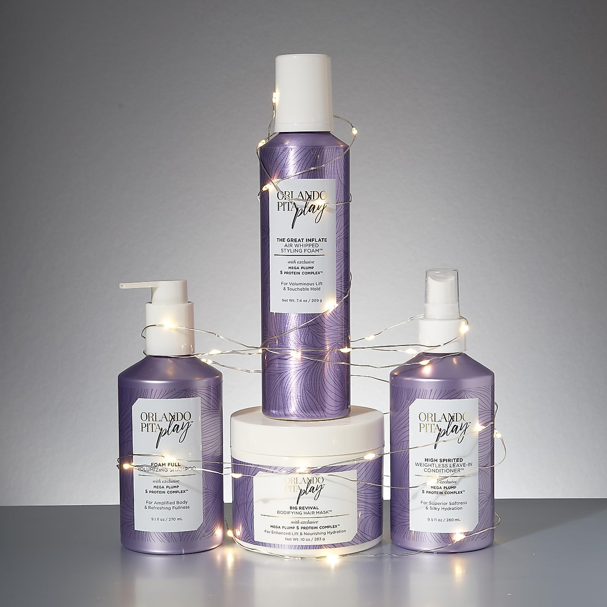 ORLANDO PITA PLAY Foam Full Volumizing Shampoo, Exclusive Mega Pump 5 Protein Complex, For Amplified Body & Refreshing Fullness, Gently Cleanses & Creates Bounce, 9.2 Fl Oz