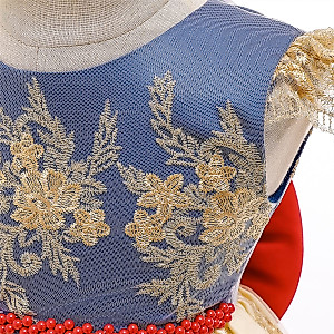 NNJXD Baby Girls Formal Dress Bowknot Baptism Embroidery Tutu Dress with Headwear Size (90) 12-24 Months Yellow 1(with Headwear)