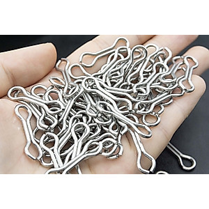 HTHYLURE Fishing Sinker Eyes Eyelets Figure 8 Snap 100pcs/set for Lead Weights Molds Tackle Accessories Long Sinker Eyes-Eyelets Stainless Steel DIY Fishing Lures Eyelets Loops Eyelets Swivels Clip