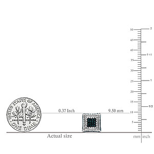 Dazzlingrock Collection 0.16 Carat (ctw) Round Blue & White Diamond Kite Shape Unisex Stud Earrings in 925 Sterling Silver in Push Back