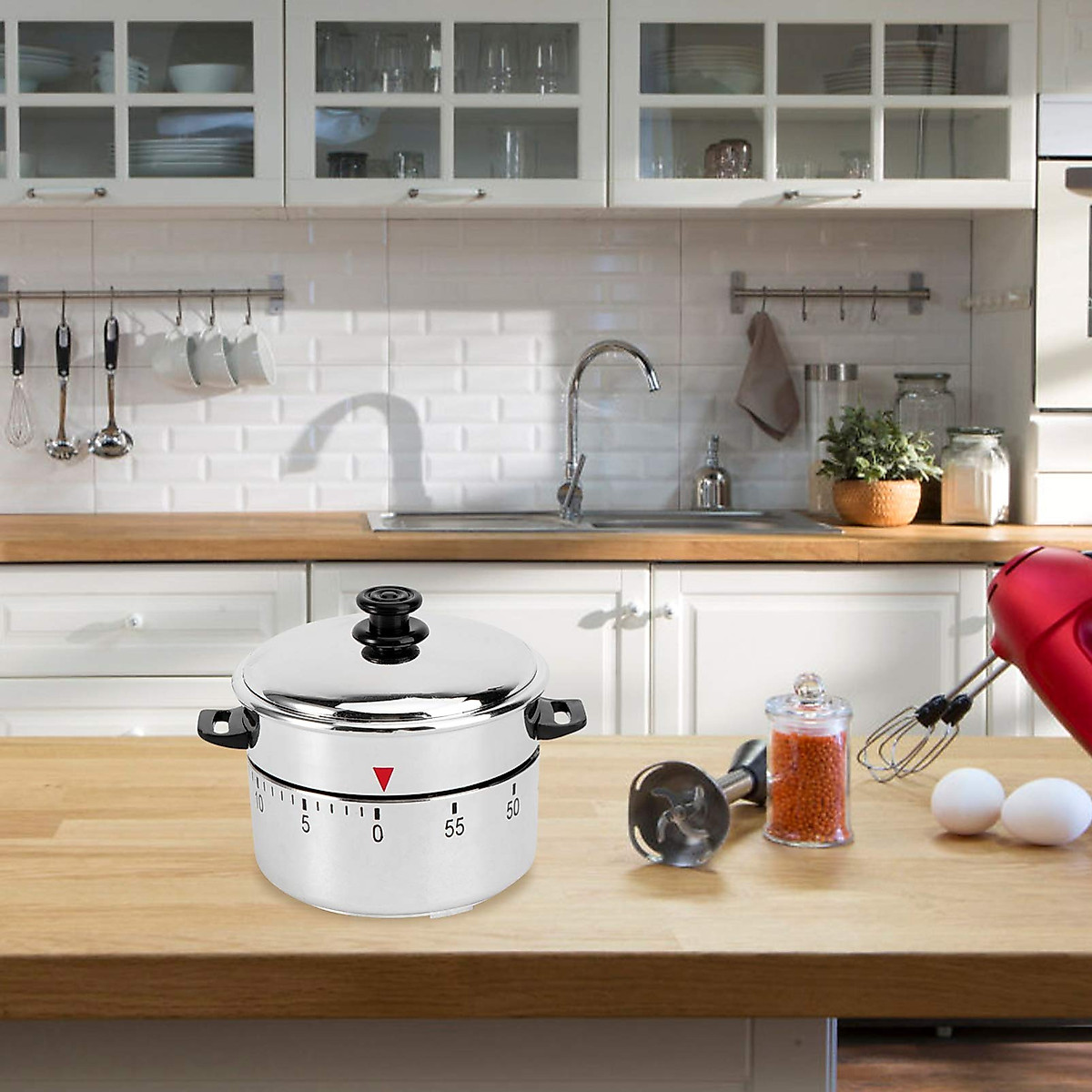 HANABASS 60 Minutes Kitchen Timer Pot Kitchen Timer Mechanical Kitchen Timer Cooking Pot Kitchen Timer Rotating Kitchen Timer Metal Mechanical Rotating Kitchen Timer Reminder