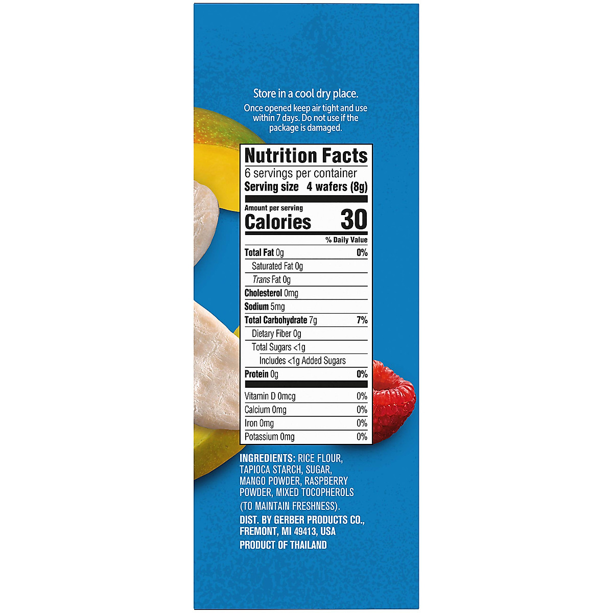 Gerber Snack for Baby Teethers, Mango Raspberry, Gentle Teething Wafers Flavored with Real Fruits, 12 Individually Wrapped 2-Packs (24 Wafers/Box) (Pack of 2 Boxes)