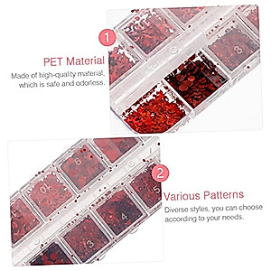 Beavorty 3 Boxes Heart Shaped Nail Art Jewelry Flash Suit Glitter Nail Polish Set Star Decor Valentines Nail Art Stickers Love Nail Charm Valentines Day Nail Glitters Nail Glitter Sequins