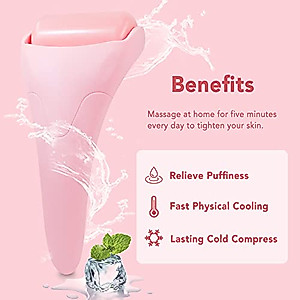 huefull Ice Roller for Face, Ice Face Roller & Eye Puffiness Relief, Skin Care Reduce Pain and Wrinkles, Face Massager Roller Gifts for Women, Self Care Gift for Men/Woman(Pink)