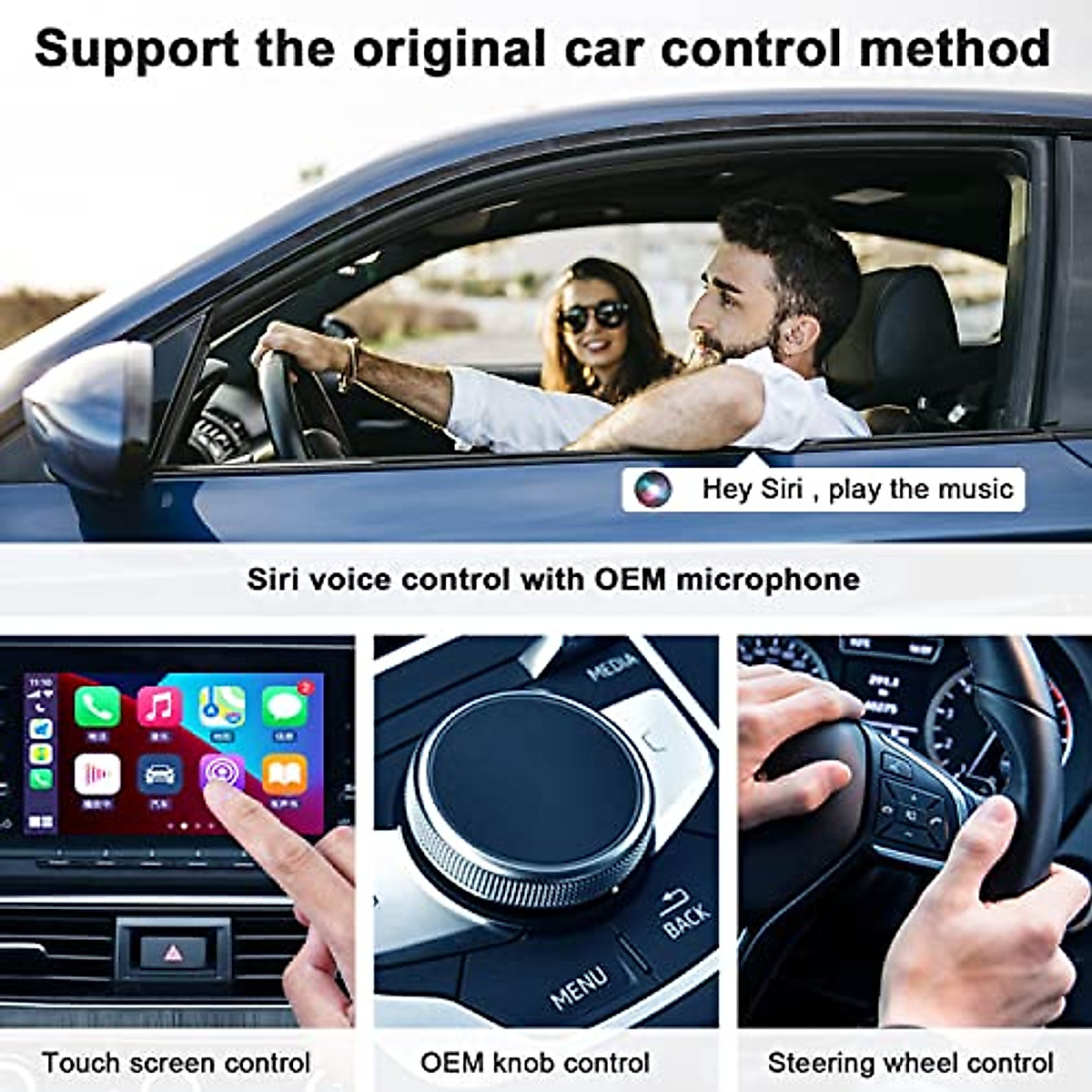 Wireless CarPlay - Wired CarPlay Convert Cars Wireless CarPlay，Wireless CarPlay Adapter，Apple CarPlay Wireless Adapter，Wireless Fast and Easy Use Fit for Cars from 2015 & iPhone iOS 10+(White)