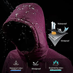 CAMEL Women's Warm Winter Ski Jackets Waterproof Snow Coat with Hood Mountain Windproof Rain Jacket