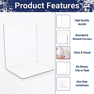 True 4U Acrylic Shelf Dividers for Closet Organization: 4 Pack Tall Durable Clear Shelves Moveable, Ideal for towels, clothes, purses, divider for any shelf in any room 10"X4"x11"