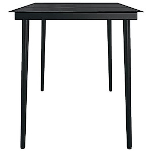 vidaXL Patio Dining Set 7 Piece with Cushions Garden Outdoor Lawn Yard Terrace Balcony Dining Dinner Table and Chair Seat Seating Furniture Gray