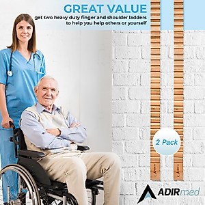 AdirMed 2-Pack Wooden Finger and Shoulder Ladder - Hand Therapy Ladder for Rehabilitation - Motion Improvement Physical Therapy Ladder