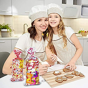 JOZON 200 Pieces Valentine's Day Cellophane Candy Bags with Twist Ties 4 Styles Valentines Day Cellophane Treat Bags Cello Candy Bags Cookie Bags Goodie Bags for Valentines Party Favor Supplies