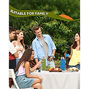 Classic Vacuum Insulated Wide Mouth Flask Bottle, BPA-Free 18/8 Stainless Steel Insulated Beverage Bottle for Cold & Hot Thermos, Keeps Liquid Hot 12hrs or Cold for Up to 24 Hours