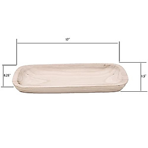 Uziass Wooden Dough Bowls, 17” Hand Carved Large Wood Dough Bowl for Decor Rustic Decorative Wood Dough Bowl Long Wood Bowl for Dining Table Centerpiece Living Room Home Kitchen Accent Piece Decor