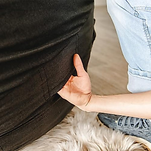Big Joe Fuf XL Foam Filled Bean Bag Chair with Removable Cover, Black Lenox, Durable Woven Polyester, 5 feet Giant