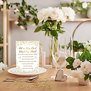 Jetec Put a Ring on It Bridal Shower Game with 100 Fake Rings, Bridal Shower Games Wedding Shower Games Bridal Shower Rings for Games with Not Say Bride Rules Cards for Engagement Party