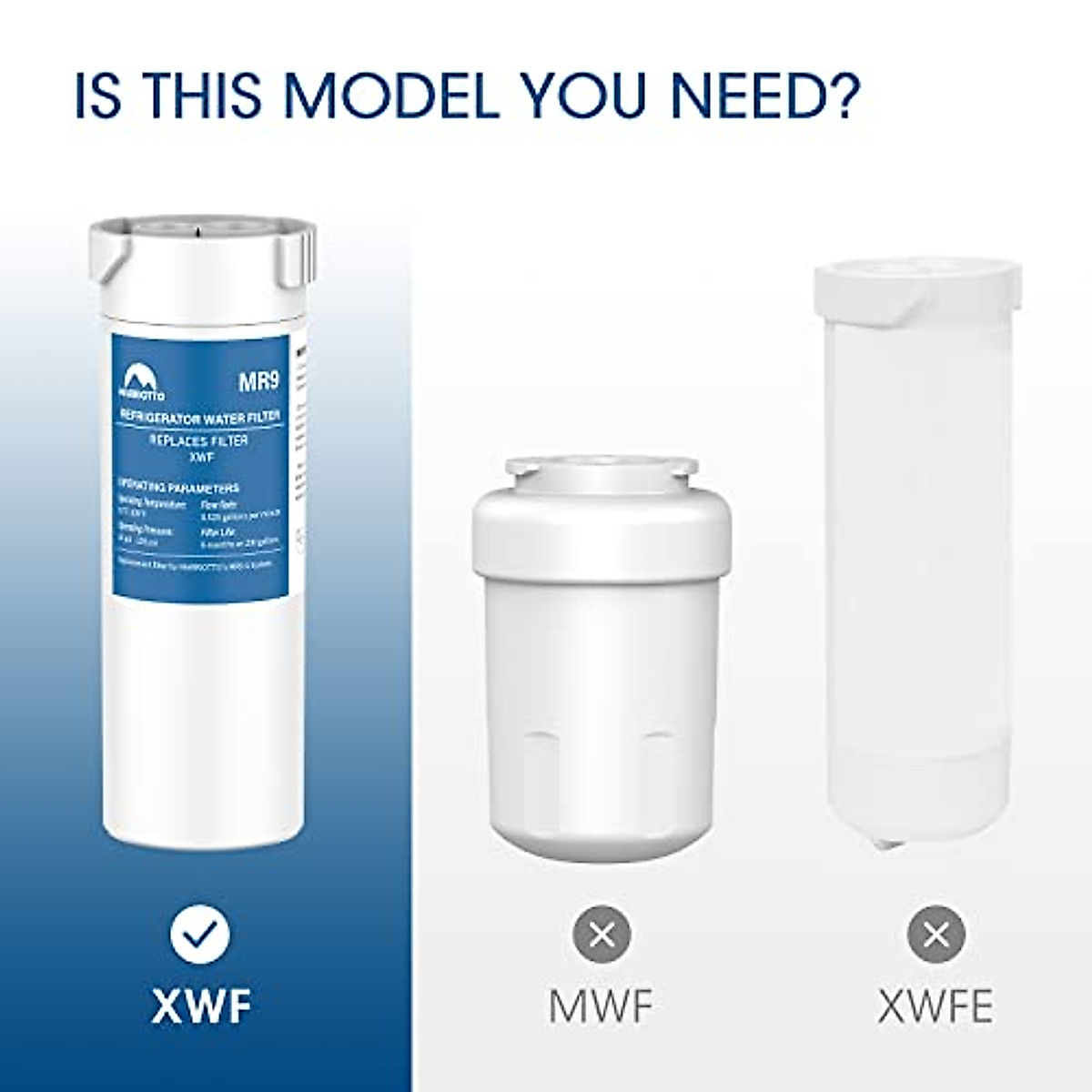 MARRIOTTO XWF Water Filter Replacement for GE XWF Refrigerator Water Filter, 3 Pack (Not XWFE)
