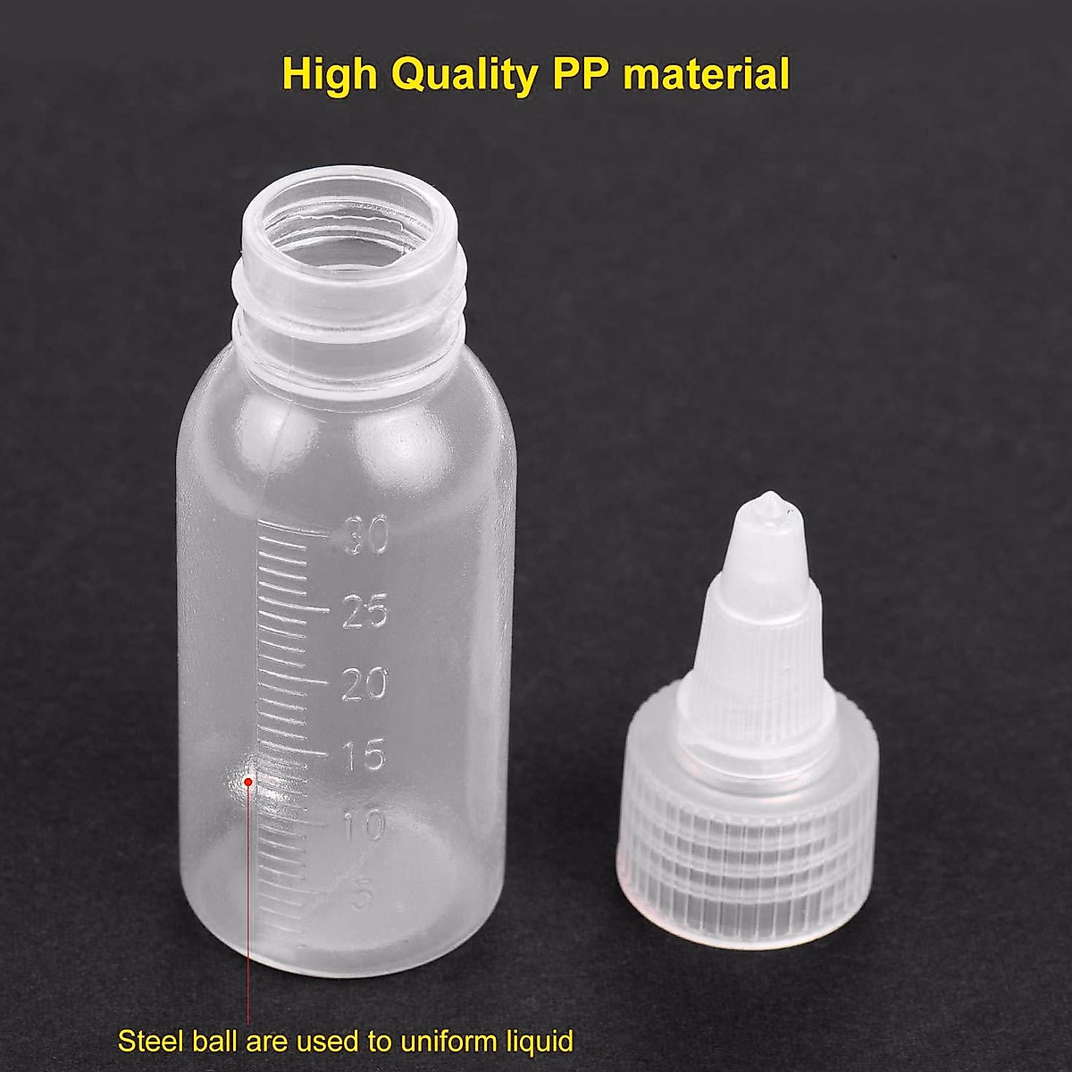 10Pcs Empty Airbrush Bottles, 30ml Paint Storage Bottles Replacement Jars with Scale