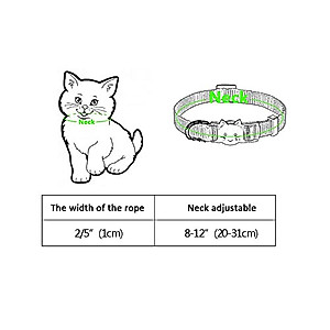Cat Collar,Personalized Embroidered Nylon Cat ID Collars with Bell - Custom Text with Pet Name and Phone Number …