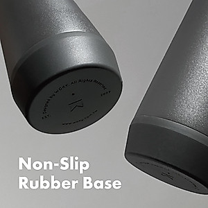 WOKY TIKO 17oz Titanium Ceramic Tumbler - Double-Layer Stainless Steel Insulated Water Bottle, Vacuum Structure Design with Titanium Lid & Silicon Carry Strap - Perfect for Gym& Travel (White)