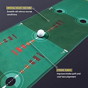 PRO PUTT 10 Foot Indoor Putting Green with Ball Return by GBD Sports - Putting Mat - Golf Gifts for Men & Women - Putting Matt for Indoors - Golf Putting Mat - Golf Training Accessories