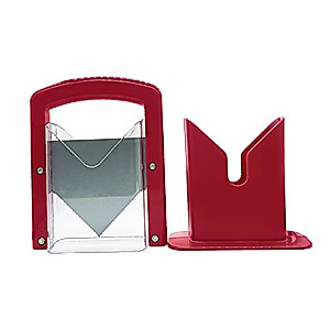 Bagel Slicer, Safety Handle，Bagel Cutter Stainless Steel (Red)