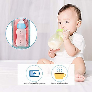 ONEVER Portable Bottle Warmer for Travel Bottle Warmer Baby Bottle Warmer Bag Milk Warmer for breastmilk Heater Insulated Storage Bag Thermostat Bag for Feed Newborn USB Charging