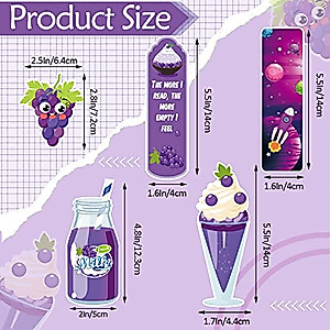 50 Pieces Scented Bookmarks Scratch and Sniff Bookmarks Double Sided Fruit Theme Kids Bookmarks and 10 Planet Styles Cute Bookmarks Assorted Educational Page Markers for Office School Students Reader