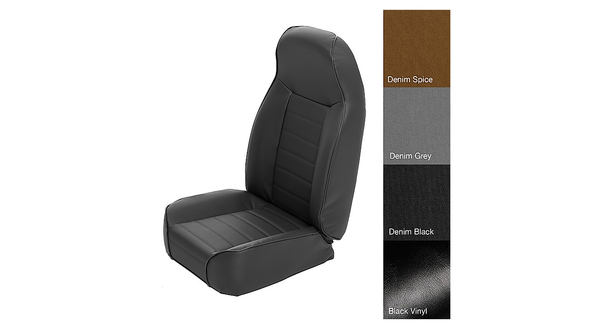 Smittybilt Denim Black Bucket Seat for Jeep Wrangler | Durable ...