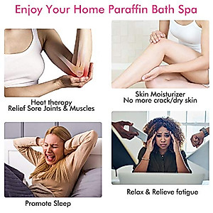 Paraffin Wax Machine for Hand and Feet - Paraffin Wax Bath Ejiubas Quick-Heat Paraffin Wax Warmer with 2.2lb Paraffin Wax 2 Mitts Booties for Moisturizing Hand and Feet and Soothing Arthritis