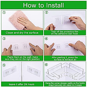 Diesisa Corner Shower Organizer, Stainless Shower Caddy with Adhesive Wall Hooks Shower Shevles Corner for Bathroom, Toilet, Dorm