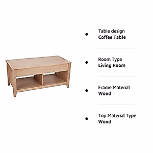 Amazon Basics Lift-Top Storage Coffee Table, Natural