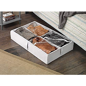 Whitmor Underbed Boot Bag, 4 Section, White