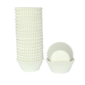 Mombake Food Grade White Greaseproof Paper Cupcake Liners Muffin Baking Cups Standard Sized, 500-Count