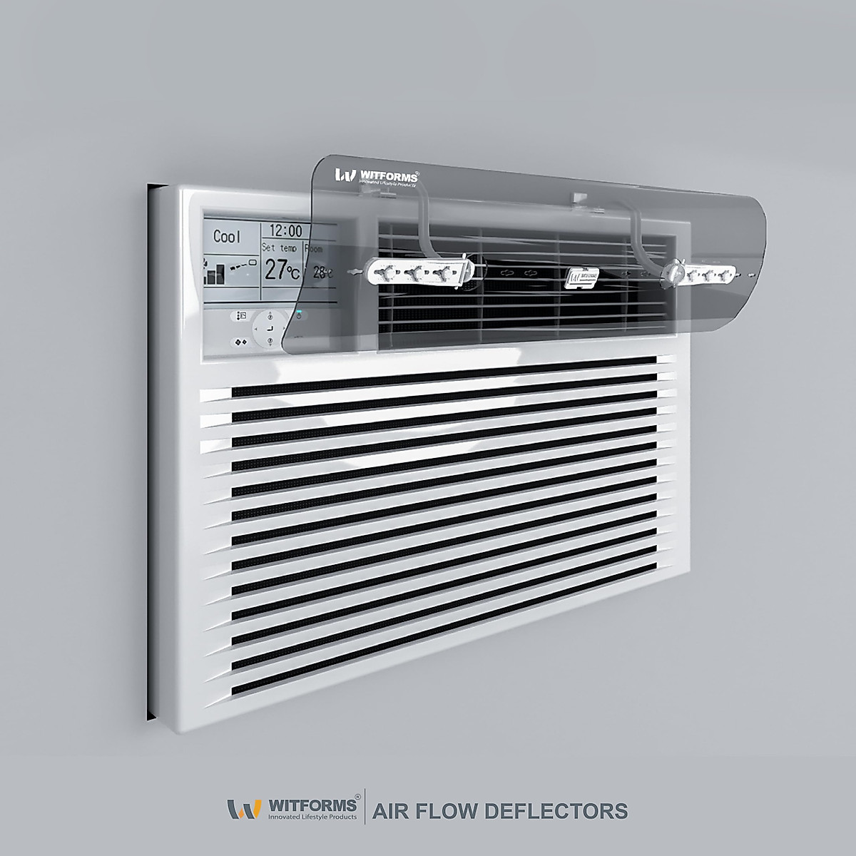 WITFORMS/WINDOW - Adjustable AC air deflector suitable for window air conditioners (Top air outlet). Enhance cooling and heating circulation