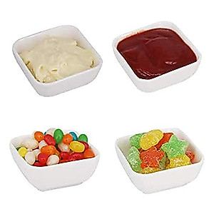 8 Pcs 3 Ounce Dipping Bowls Set White Plastic Dipping Sauce Bowls,Small Bowls for Ketchup,Condiments,Side Dishes,Vinegar in Party BBQ