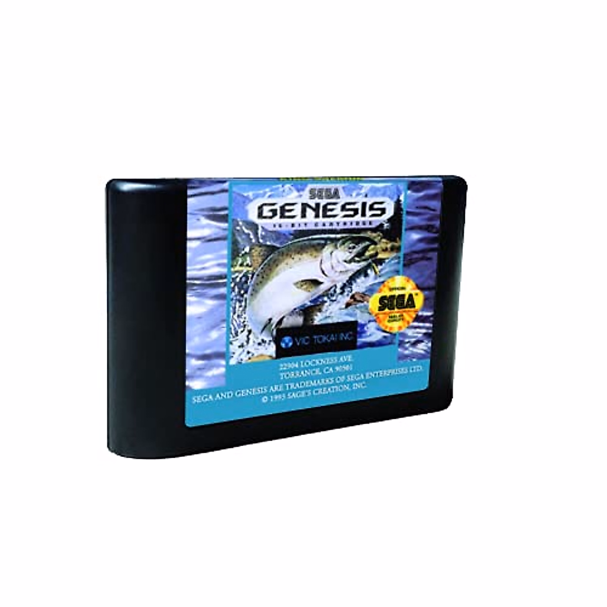 Royal Retro King Salmon - USA Label Flashkit MD Electroless Gold PCB Card for Sega Genesis Megadrive Video Game Console (Region-Free)