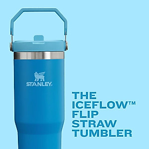Stanley IceFlow Stainless Steel Tumbler - Vacuum Insulated Water Bottle for Home, Office or Car Reusable Cup with Straw Leak Resistant Flip Cold for 12 Hours or Iced for 2 Days, Azure, 30 OZ / 0.89 L