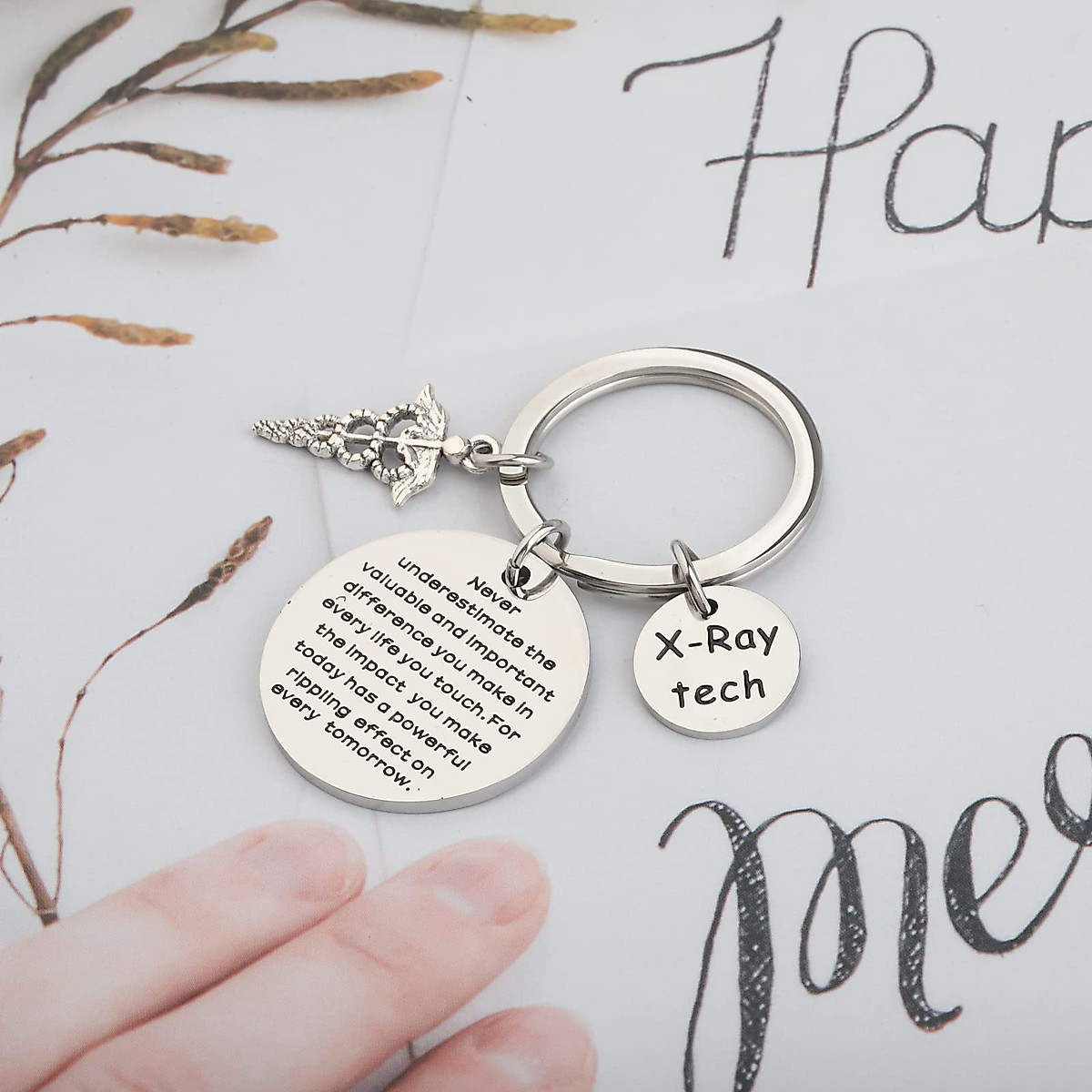 BAUNA X-Ray Tech Keychain Radiology Technologist Gift X-Ray Graduate Gifts