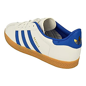 adidas Originals Gazelle Junior Trainers Sneakers (UK 3 US 3.5 EU 35 1/2, White Blue Gum HP5375)