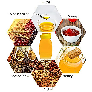 16 Pcs 3.7oz Clear Plastic Honey Jar,Squeeze Honey Bottle Container with Flip-Top Lid,Empty Honey Bottle for Storing and Dispensing