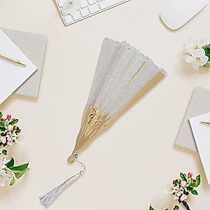 NUOMI Lace Folding Fan Handheld for Women Handmade Bamboo Folded Fans, Decorative Party Favor Gift