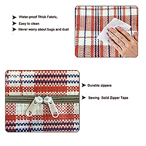 Heavy Duty Jumbo Moving Bags, 168L Oversize Organizer Storage Bags With Durable Zippers for Clothes Comforter Pillow, Water-proof Totes for Carrying Camping Bedding (Set of 4) Red